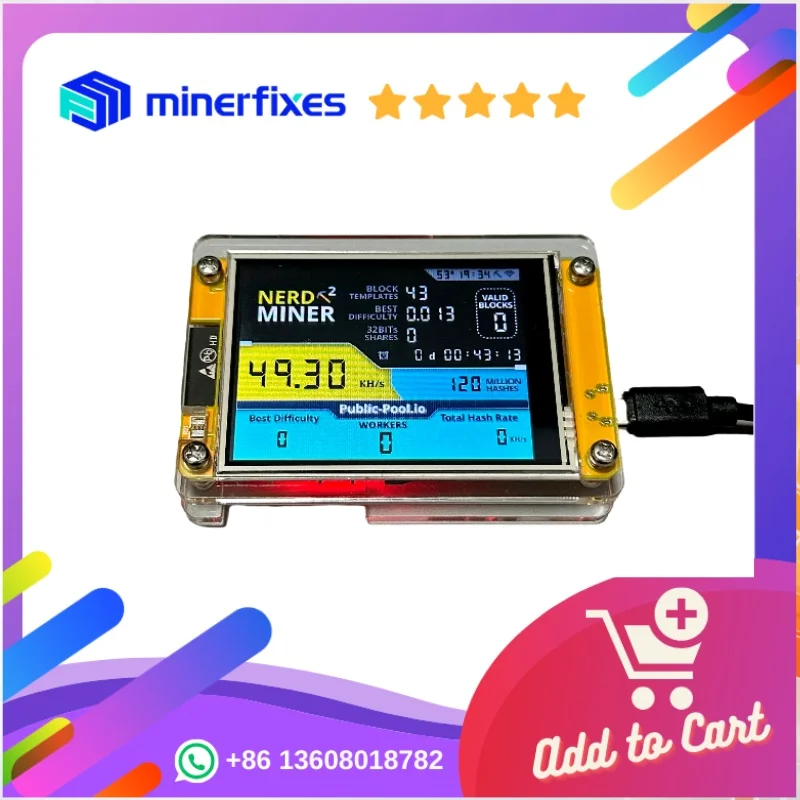 Nerdminer-minero-v3-de-2-8-pulgadas-Solo-Miner-a-de-Bitcoin-miner-a-de ...