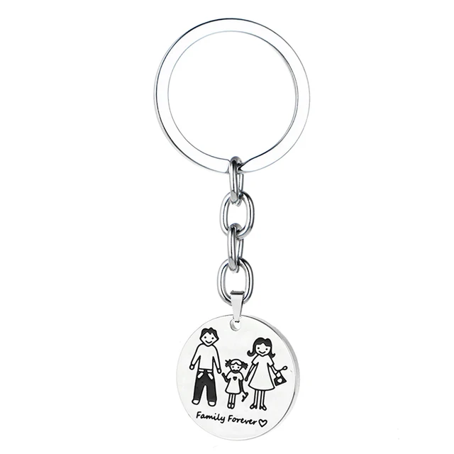 Hzew Family Member Key Chains Mom Father Daughter Son Keychain ...