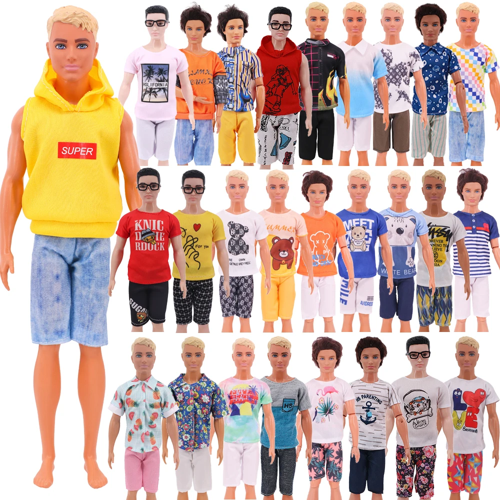 Handmade Ken Doll Clothes T-shirt + Shorts For Barbie Dress Accessories ...