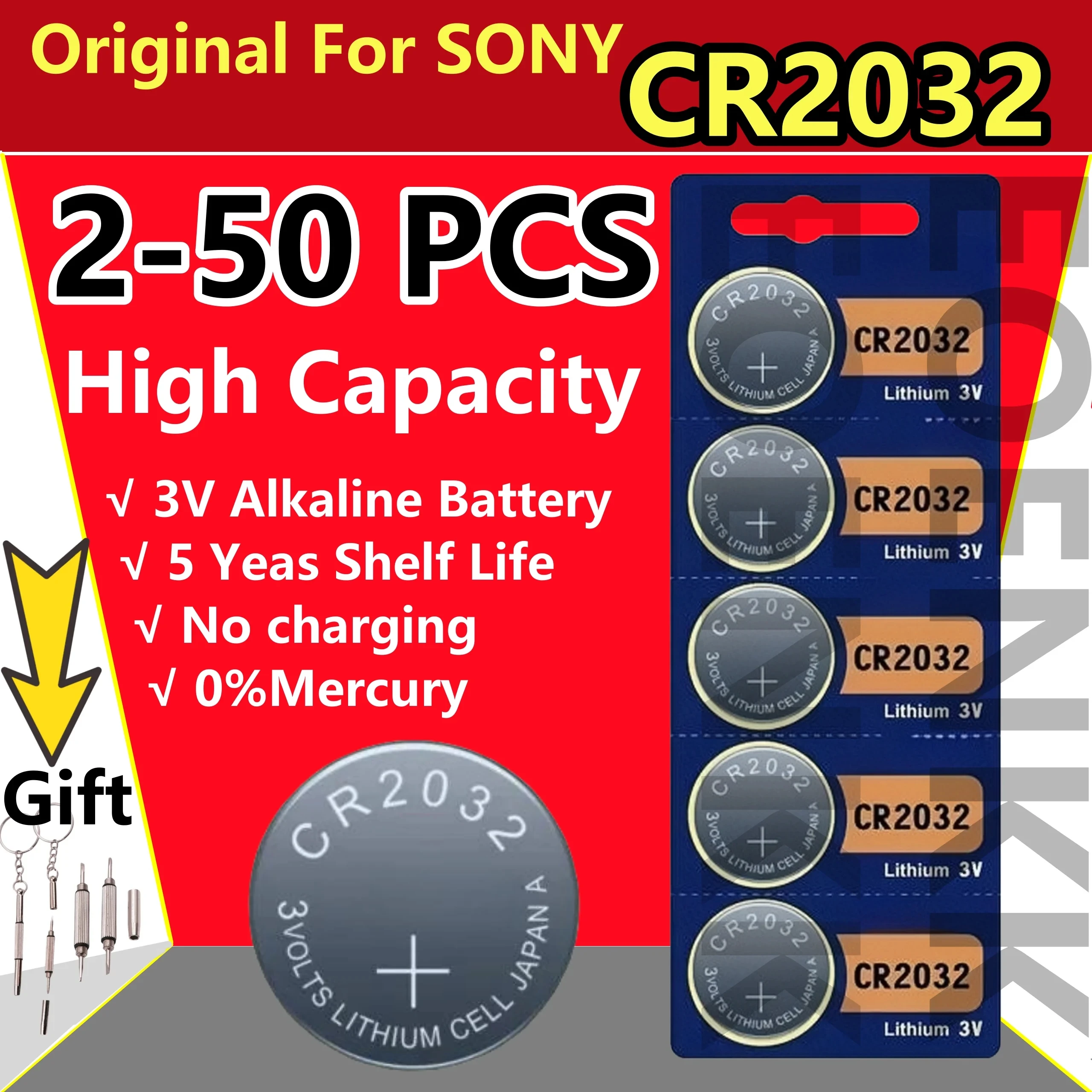 Cr2032-Origineel-Voor-Sony-Cr-2032-Dl2032-Ecr2032-Lithium-Batterij ...