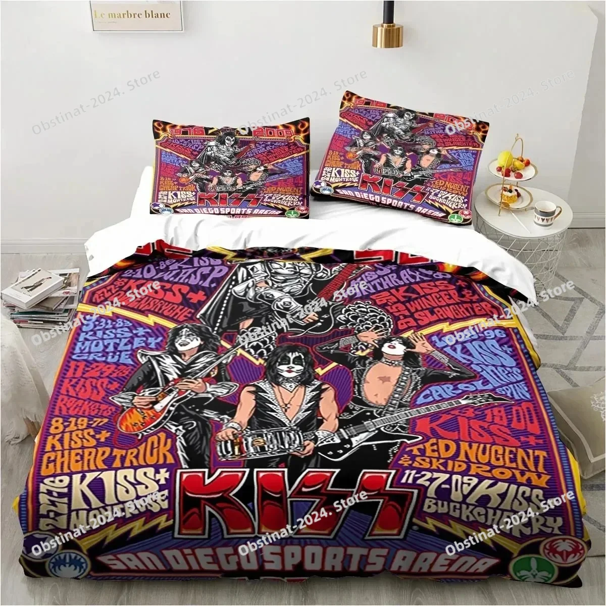 3D Print Rock Band KISS Band Bedding Set Duvet Cover Bed Set Quilt ...
