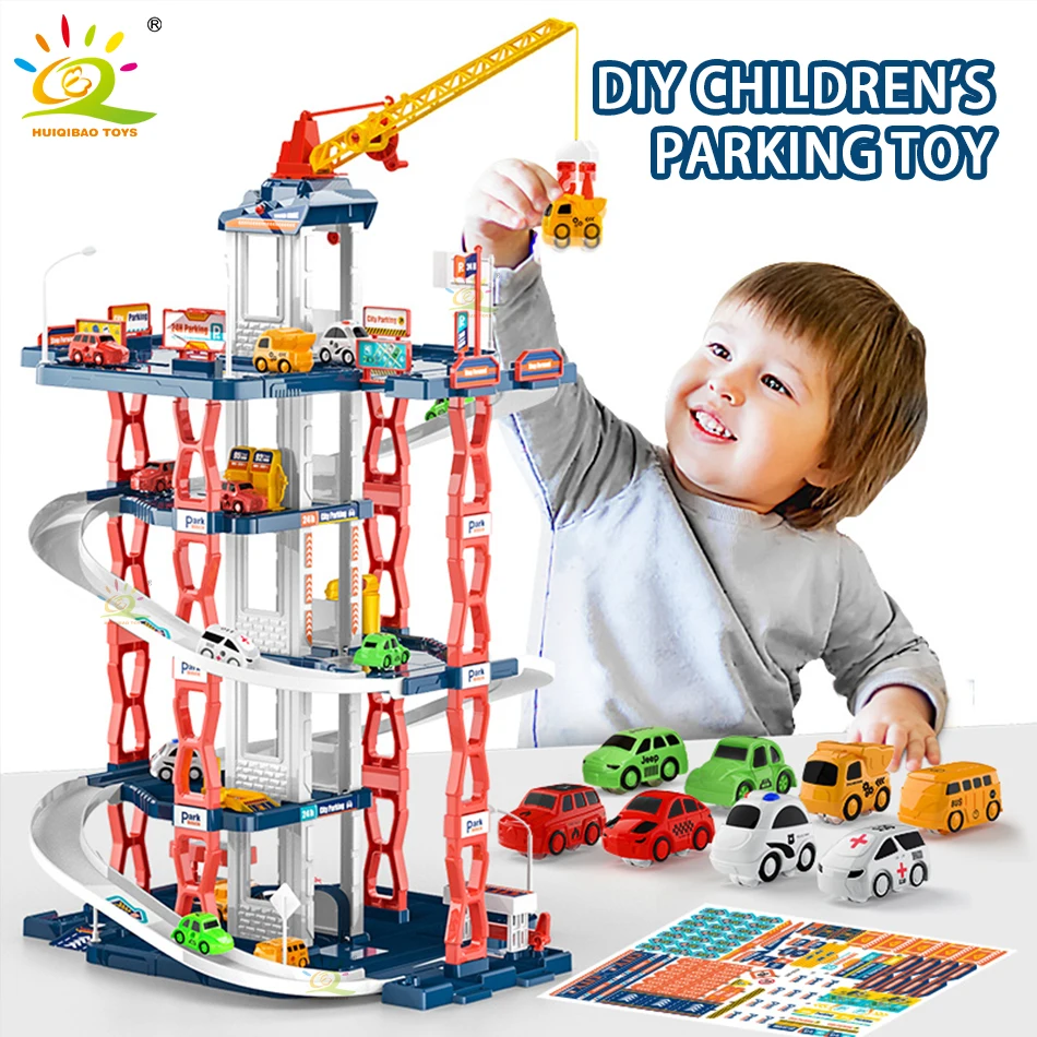 DIY-Children-s-Parking-Toy-City-Car-Parking-Lot-Building-Assembly-Multi ...