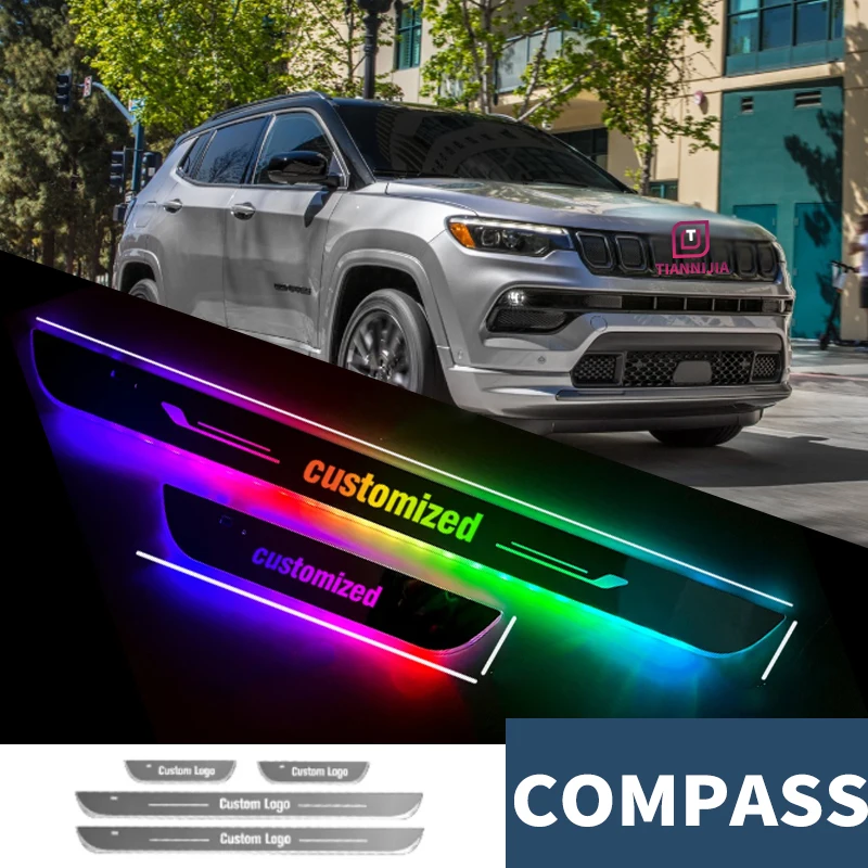 For-Jeep-Compass-MK49-MP-2006-2023-2020-2021-Car-Door-Sill-Light ...