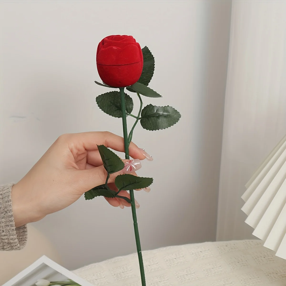 1pc-Simulated-rose-ring-box-rose-bouquet-engagement-ring-box-proposal ...