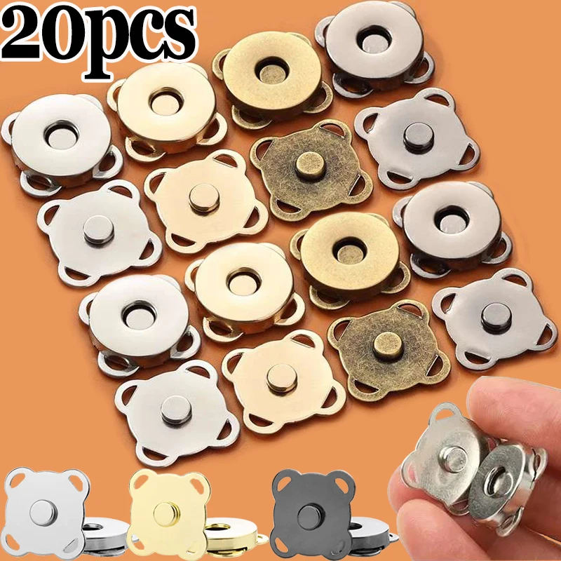 1-10pairs-Magnetic-Snap-Fasteners-Clasps-Buttons-Handbag-Purse-Wallet ...