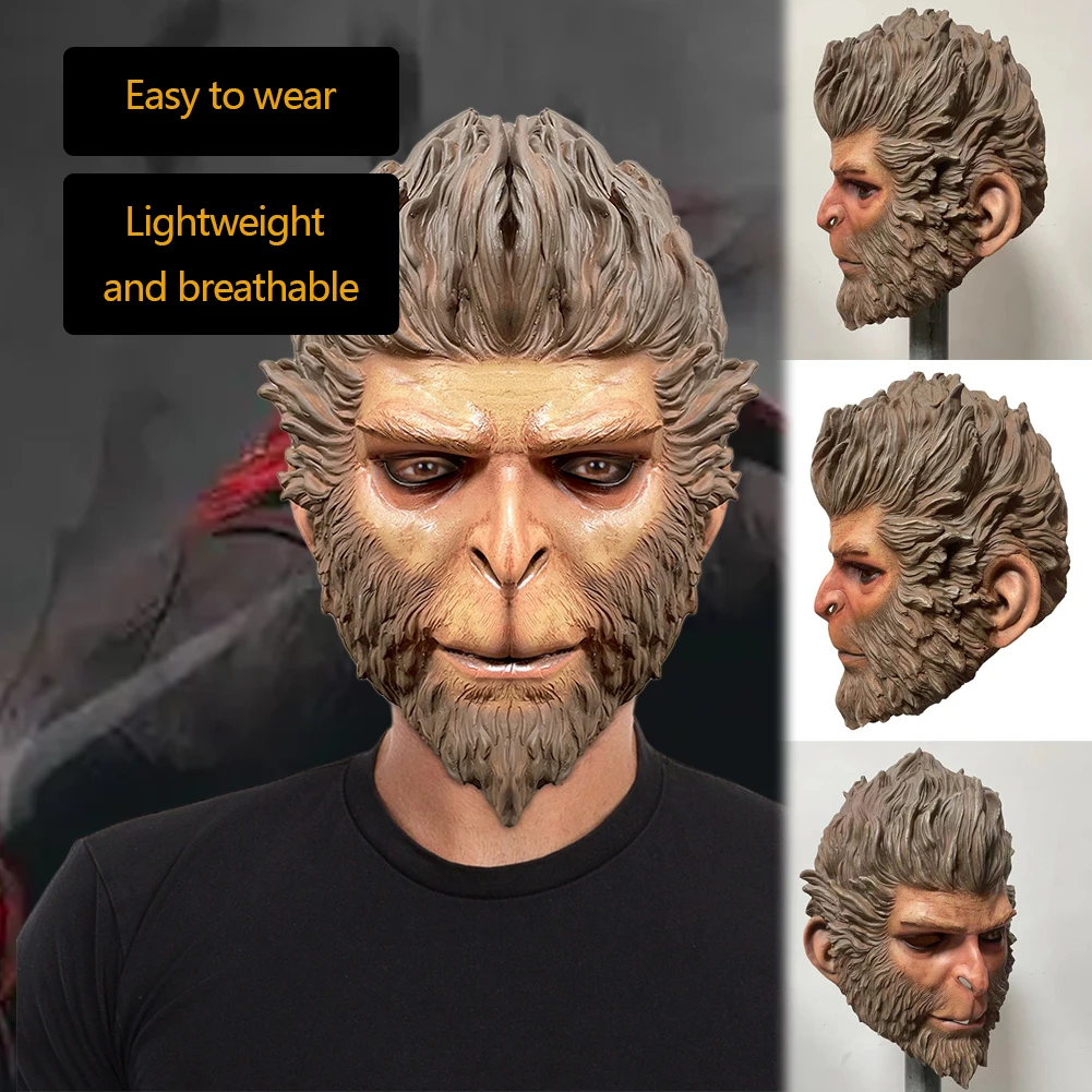 Wukong-Latex-Mask-Monkey-King-Mask-Halloween-Cosplay-Face-Game-Funny ...
