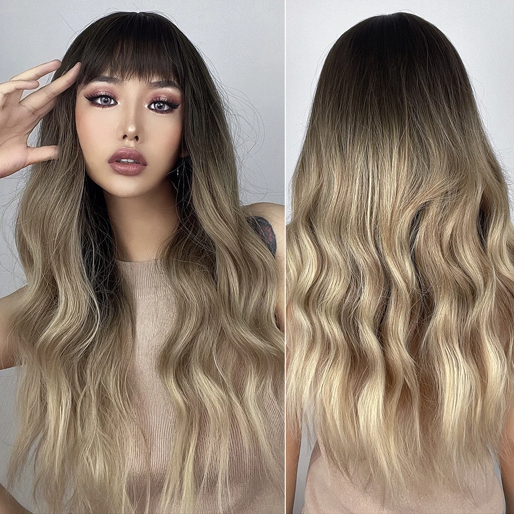 Dark To Light Ombre With Bangs
