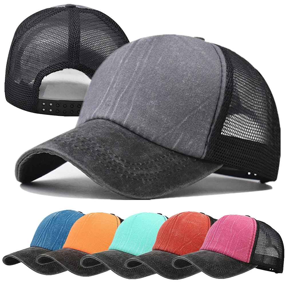 New Unisex Cap Rich Color Washed Cotton Baseball Cap Men Women Casual ...