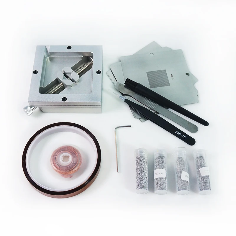 10PCS 90mm Universal BGA Stencils Reballing Pack with Solder Balls ESD ...