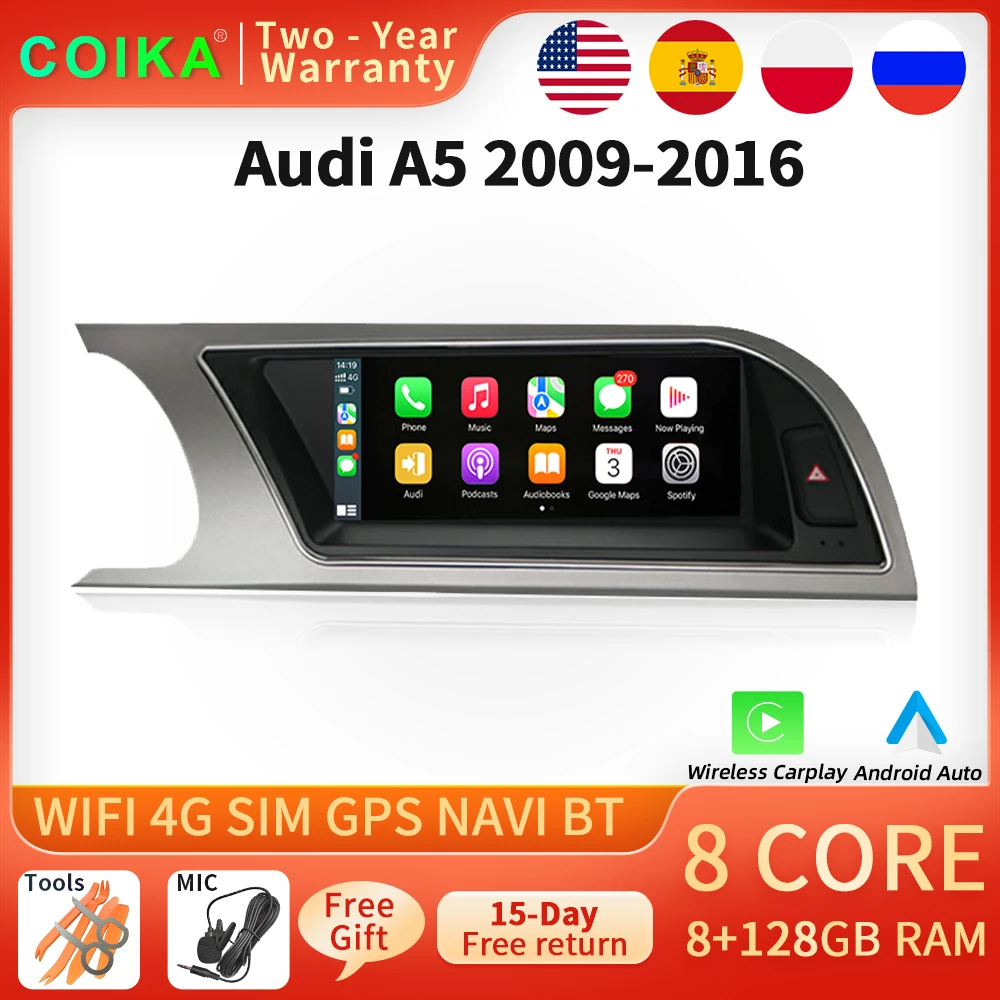 8.8" Octa Core Car Ips Touch Screen Radio For Audi A5 2009-2016 Wifi ...