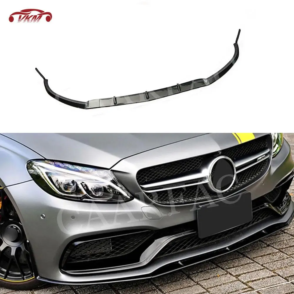ABS Carbon Look/Gloss Black Front Bumper Lip Chin Spoiler for Mercedes ...