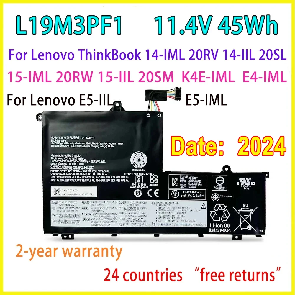 New-L19M3PF1-L19M3PF9-Laptop-Battery-For-Lenovo-ThinkBook-14-IML-20RV ...
