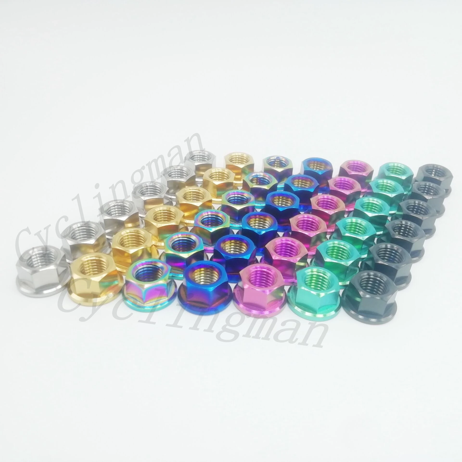 6PCS Titanium Ti M10 Pitch Sprocket Flange Nut For Honda Suzuki Yamaha ...