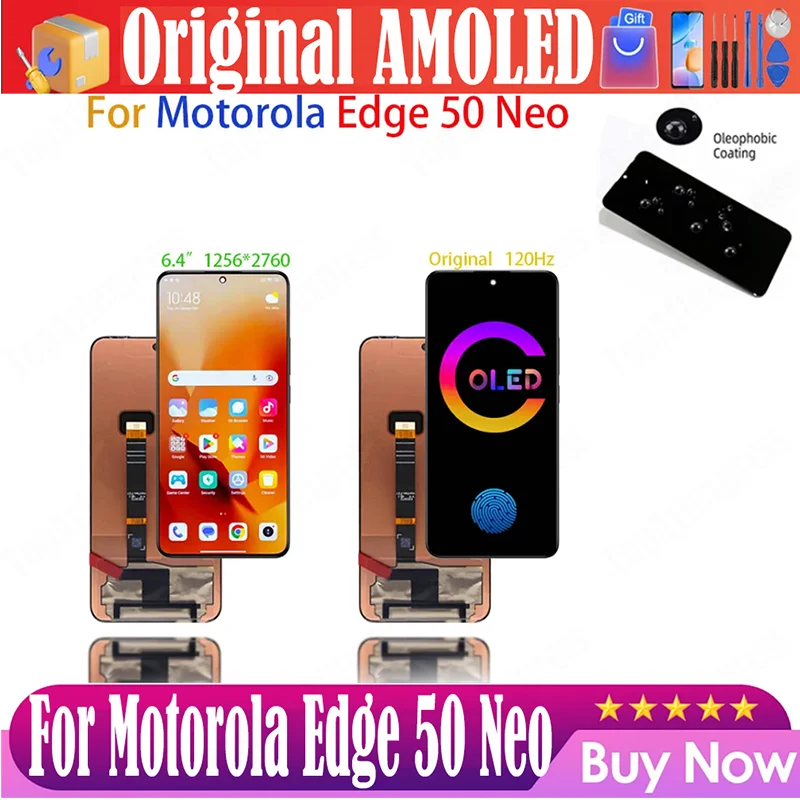 Original 6.4" OLED For Motorola Edge 50 Neo LCD Display Touch Screen ...