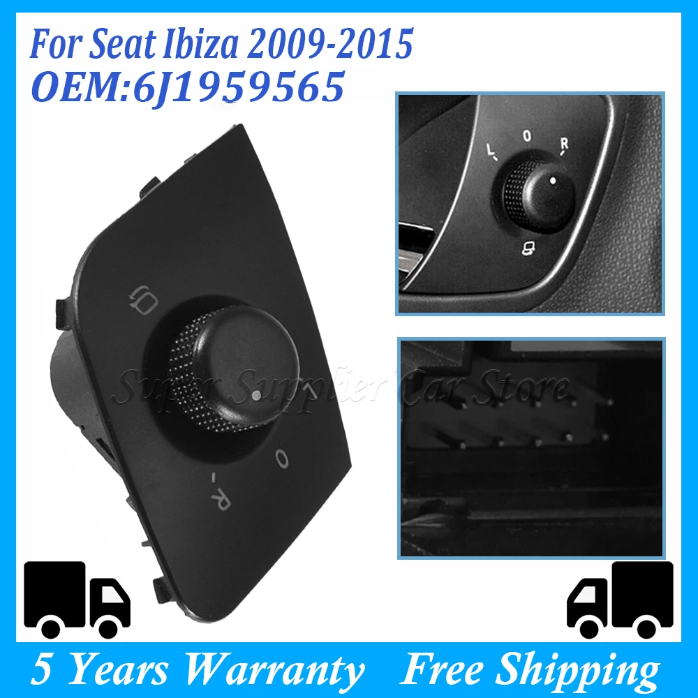 New For VW Seat Ibiza 2009-2015 Car Rear Mirror Adjust Switch Rear View ...