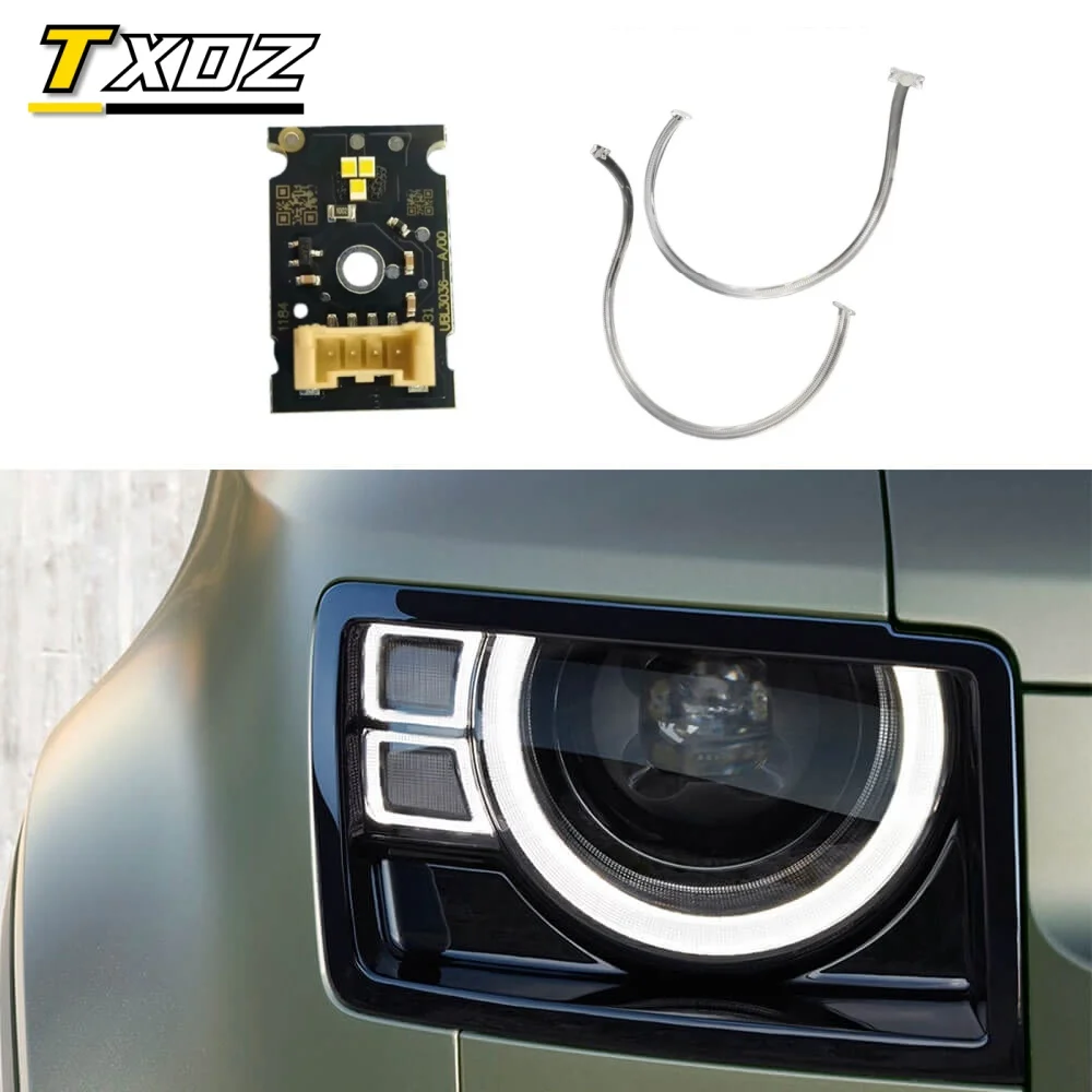 White-LED-Board-for-2020-Land-Rover-Defender-front-Headlight-Tube-Daytime-Running-Light-DRL ...