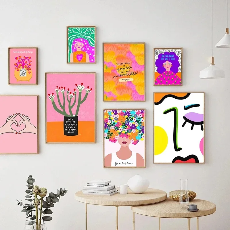 Positive-and-Kind-Girl-Quotes-Poster-Bohemian-Abstract-Poster-Canvas ...