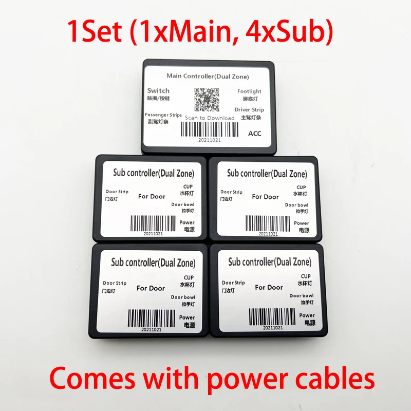 18-in-1-RGB-Dual-Zone-LED-Car-Atmosphere-Main-Sub-Controller-Module-Box ...