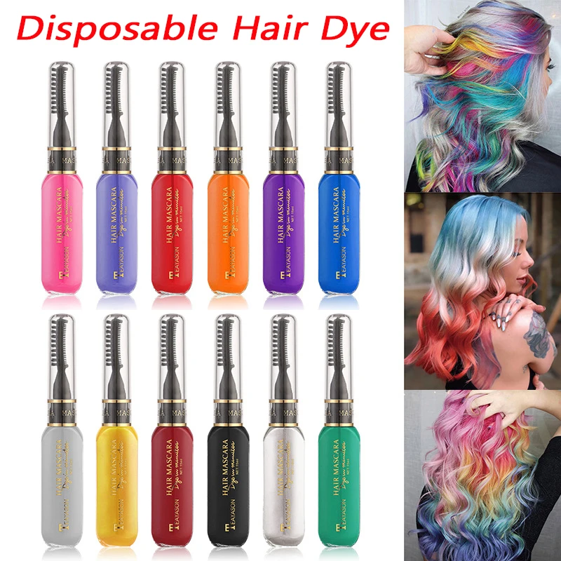 New-Fashion-Hair-Dye-One-off-Hair-Color-Coloured-Mascara-Washable-Hair ...