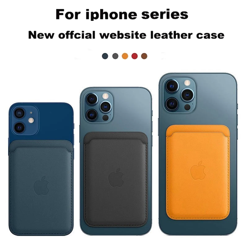 With-Logo-For-Apple-Magsafe-Leather-Wallet-Magnetic-Pouch-ID-Card ...