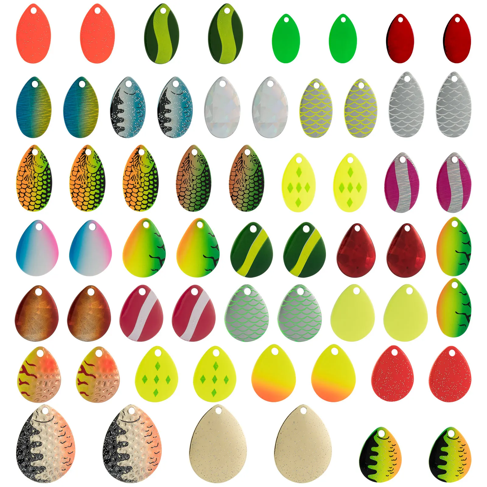 60pcs-Fishing-Spinner-Blades-for-Spinnerbait-Lure-Making-Walleye-Rig ...