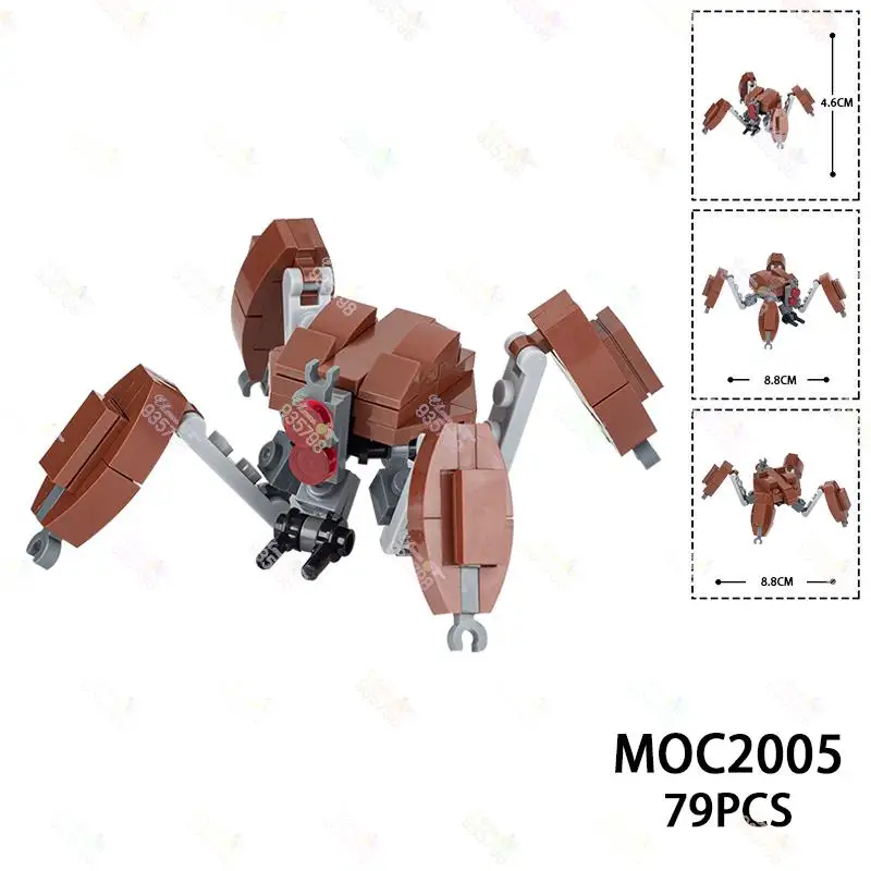 79PCS Small Crab Droid MOC Building Blocks Sci Fi Movie DIY Animal ...