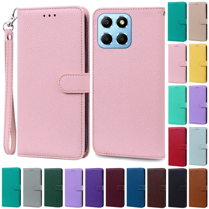 Wallet Case For Funda Honor X6S Case Leather Flip Phone Cover For Honor X6 VNE-LX1 Coque Fundas ...