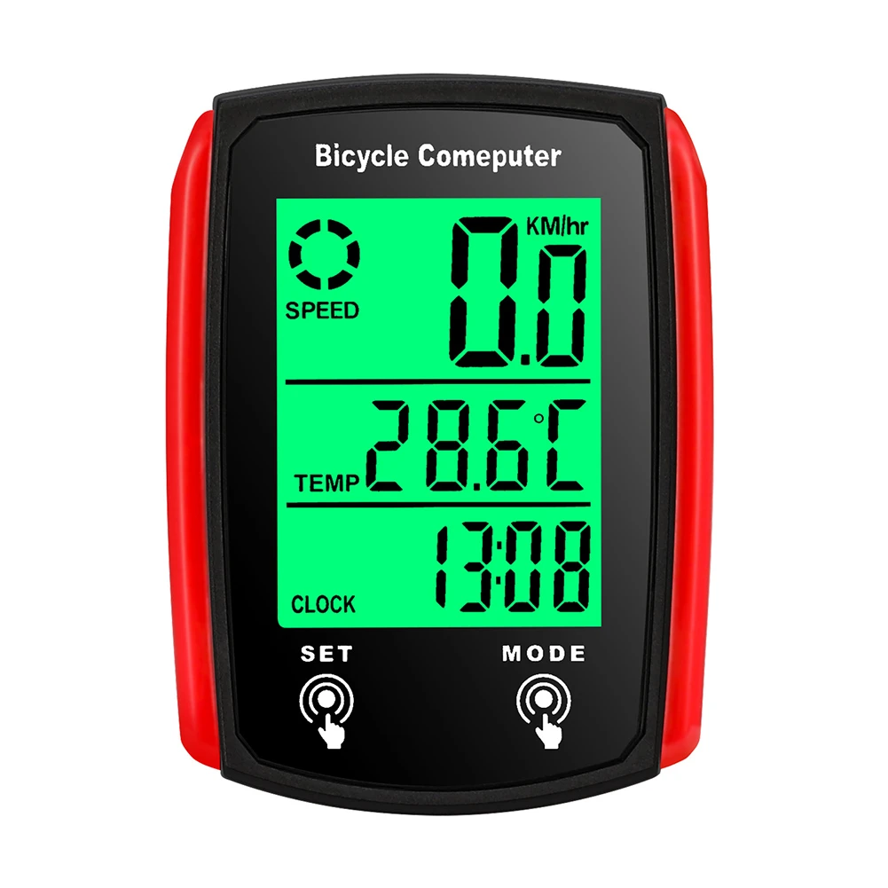 Bicycle Computer Wired Speedometer Waterproof Bike LCD Computer Speed ...