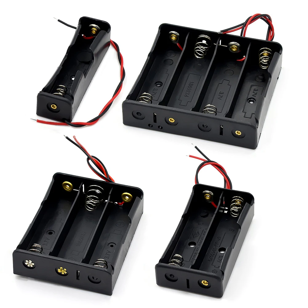 1 2 3 4 Slot DIY Batteries Clip Holder Container Plastic 18650 Holder ...