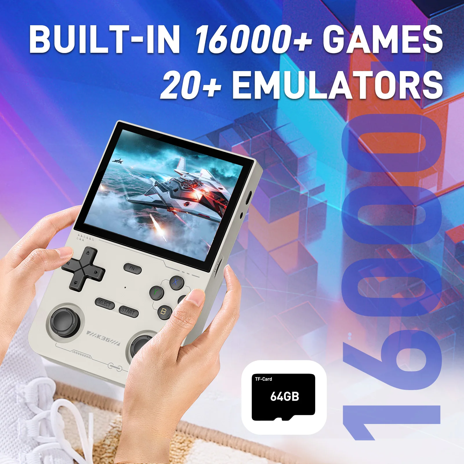 K36 Retro Handheld Video Game Console 16000 Games Emulator for PS1 PSP DC N64 SS 500nit 3.5 Inch IPS Screen AliExpress
