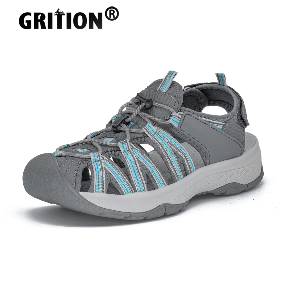 GRITION-Green-Women-Sandals-Closed-Toe-Outdoor-Hiking-Beach-Waterproof ...