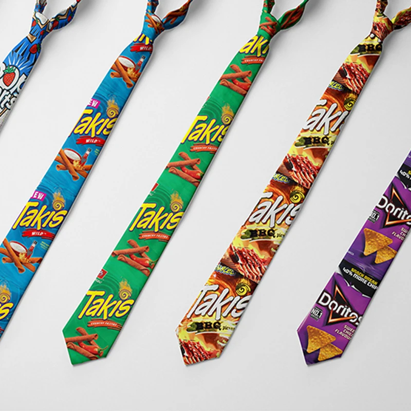 Hot-Food-Printed-Tie-Men-Casual-Fashion-Novelty-Funny-Potato-Chip-Tie ...