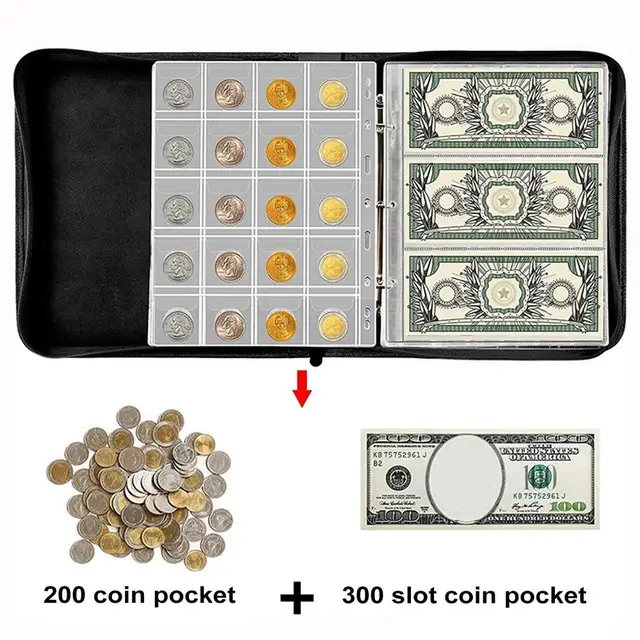 Currency Collection Binder Coin Collection Album Binder - 400 Pockets ...
