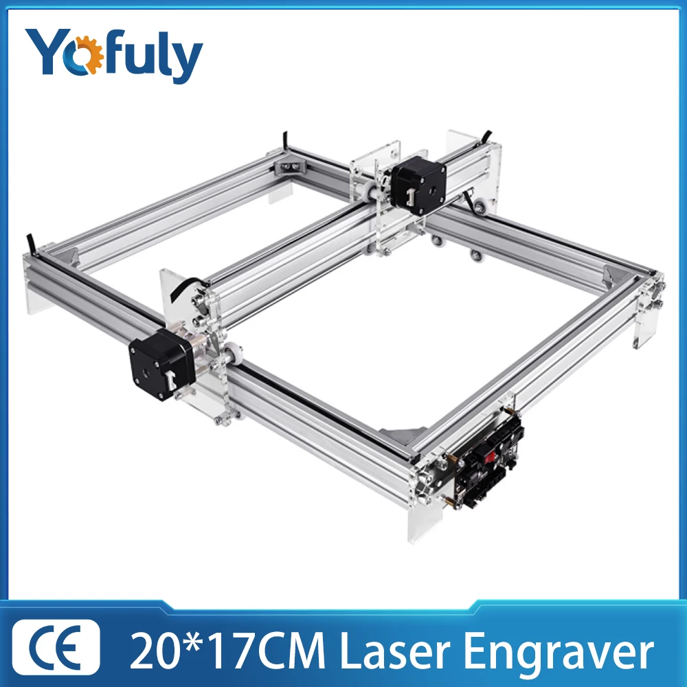 CNC 2017 2-Axis Engraving Machine Work Area 20*17cm TTL PMW Control 20w ...