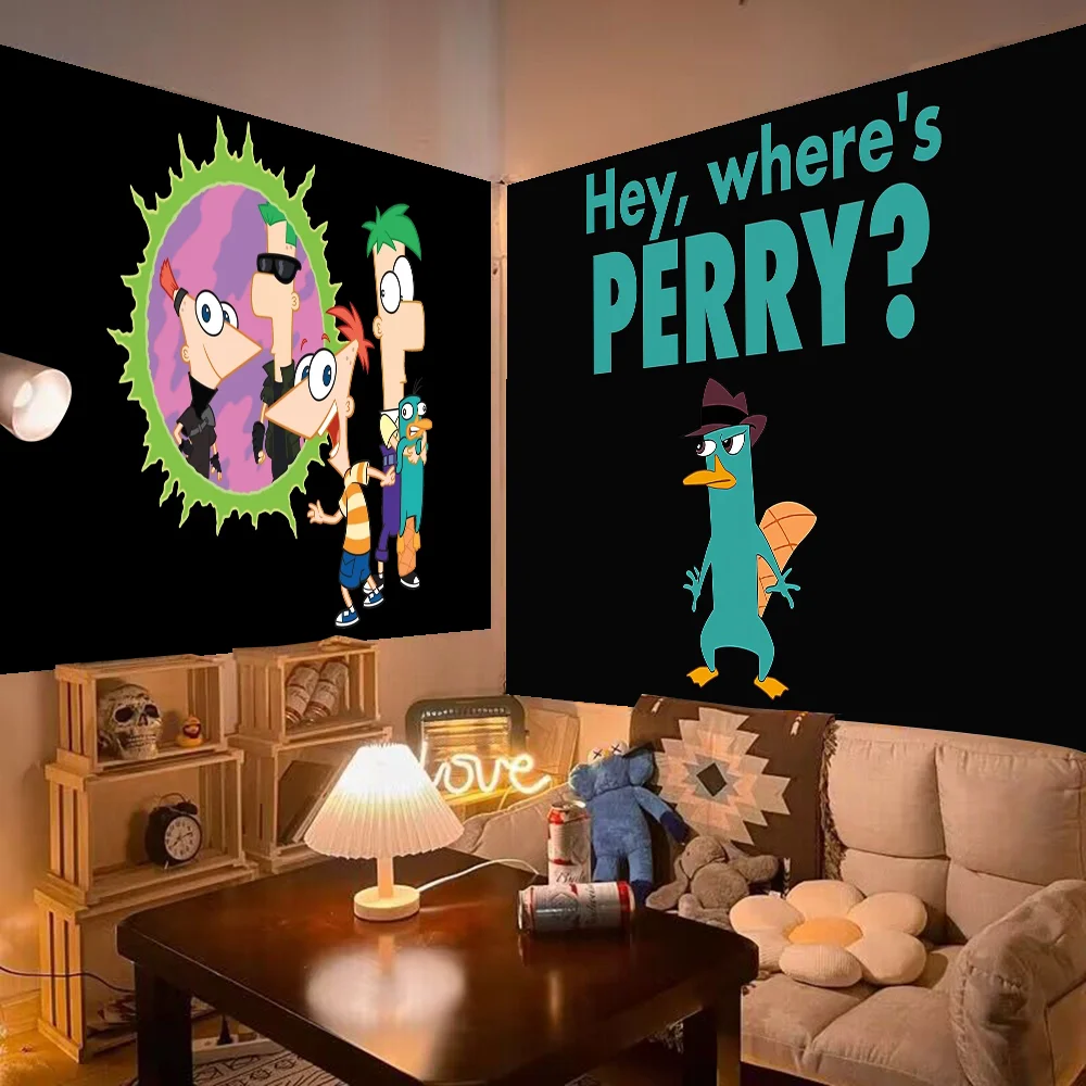 P-Phineas and F-Ferb Theme Background Birthday Party Decoration Baby ...