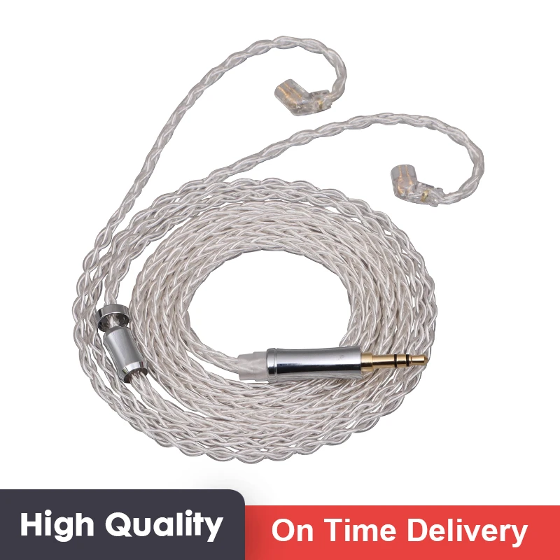 XINHS 8 Core Silver Plated Earphone Upgrade Cable MMCX 0.78mm 2Pin QDC TFZ HIFI Cable For TRN ...