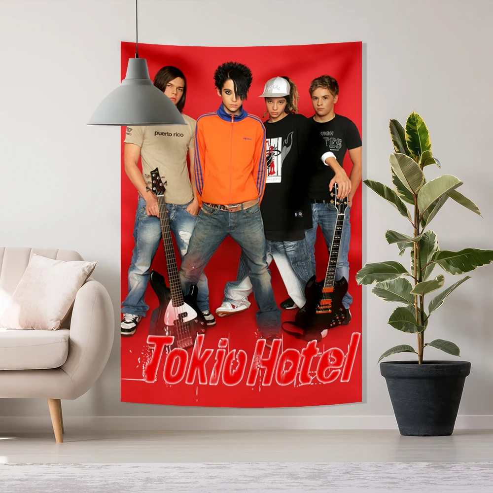 90X150CM German Rock Band Singer Poster Tapestry Tokio Hotel Bedside ...