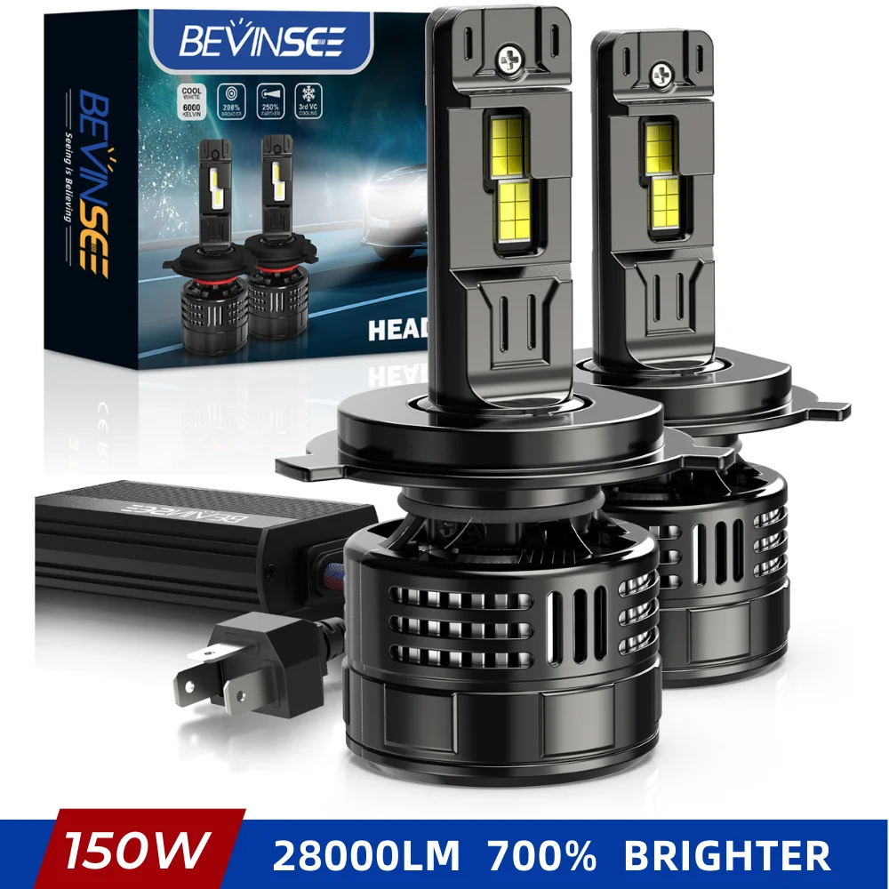 Bevinsee-H4-LED-High-And-Low-Headlights-H7-LED-CANBUS-150W-28000LM ...