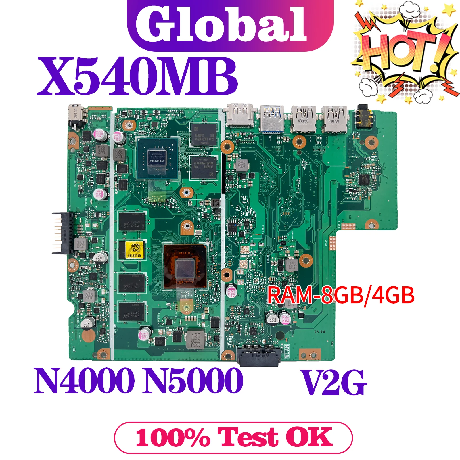 KEFU Mainboard X540MB A540MB F540MB R540MB Laptop Motherboard N4000 ...