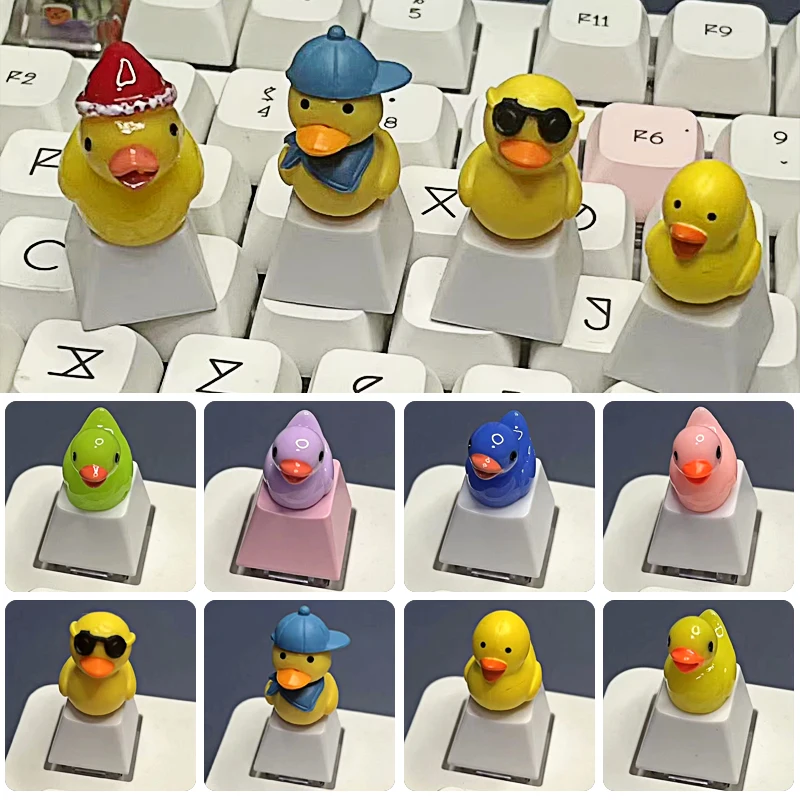 Mini-teclas-3D-de-pato-de-dibujos-animados-Teclado-mec-nico-de-juego ...