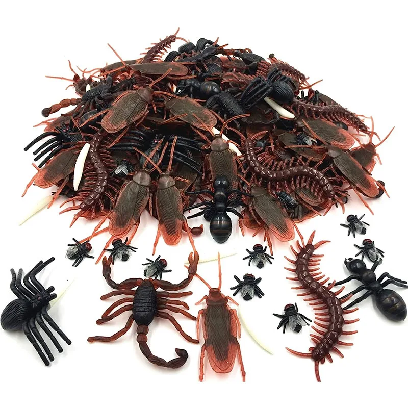 90pcs-Realistic-Bugs-Cockroaches-Spiders-Scorpions-Plastic-Fake-Insects ...