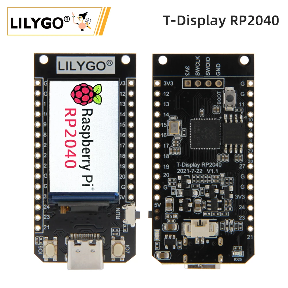 LILYGO® T Display RP2040 Dual ARM Raspberry Pi Module 1.14 inch LCD IPS HD Screen Circuits ...
