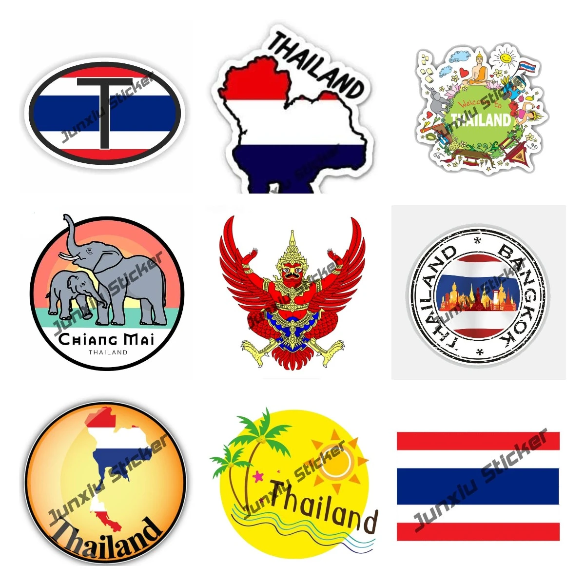 Creative Stickers Thailand Flag Decal Thailand Country Code Flag Map ...