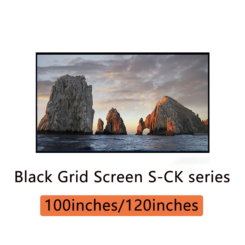 Black Grid Projection Screen 100/120inch Large Size 3D 16:9 UST CLR ...