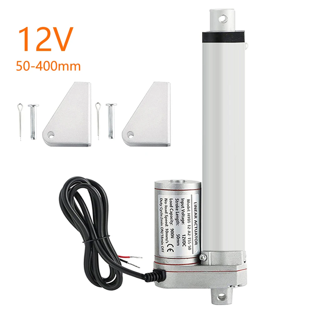 12V Linear Actuator with Bracket 50 400mm Stroke Linear Motor Metal ...