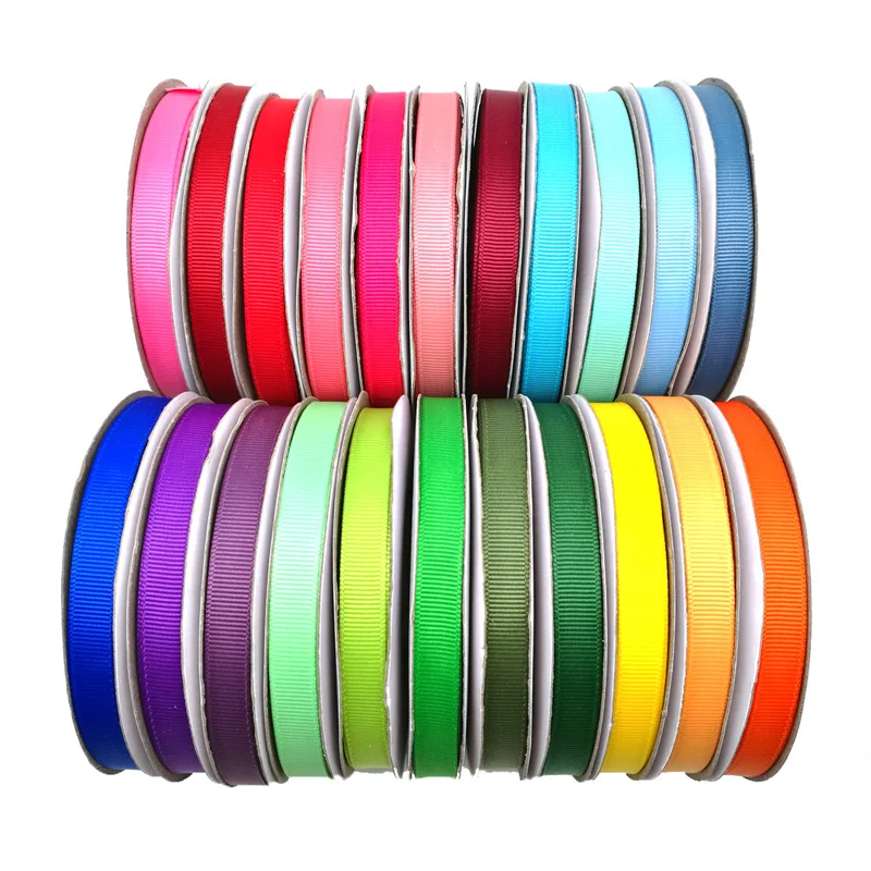 (20 Yards) 3/8" 9mm Grosgrain Ribbon Tapes White Black Pink Red Green ...