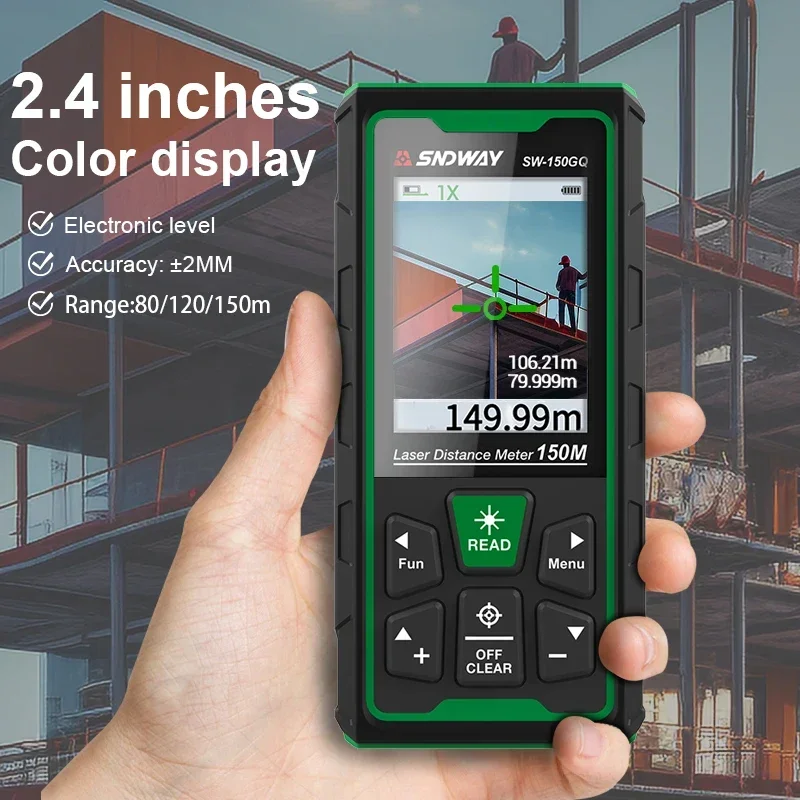 SNDWAY-Laser-Distance-Meter-200-150-120M-LCD-Digital-Laser-Rangefinder-Electronic-Roulette-Trena ...