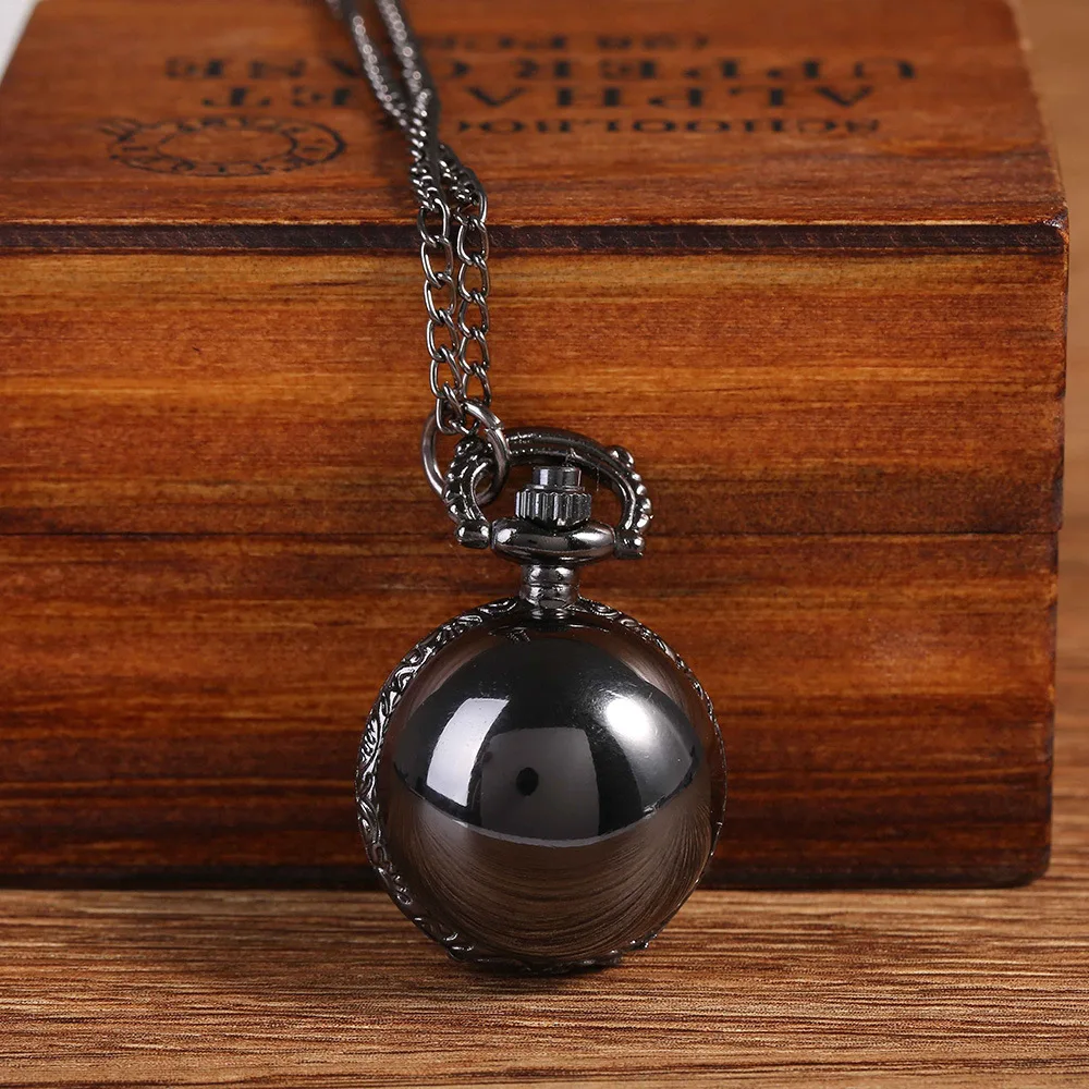Small-Creative-Black-Spherical-Quartz-Pocket-Watch-Quartz-Pocket-Watch ...