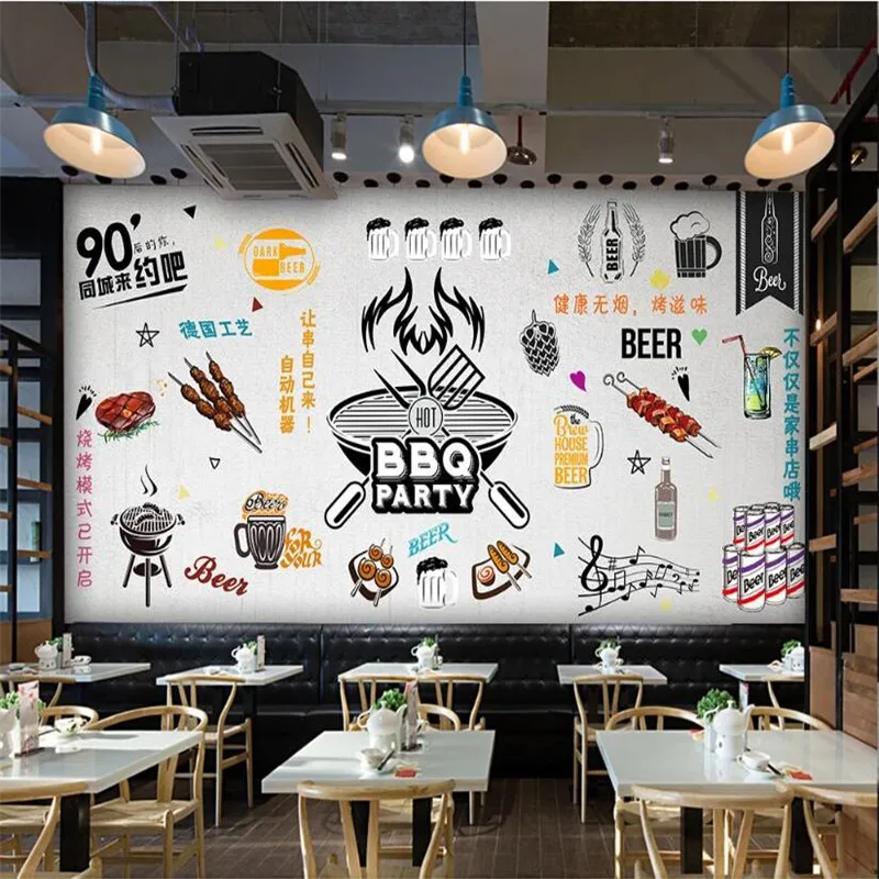 Custom Size Beer Bar Barbecue Restaurant Industrial Decor Gray ...