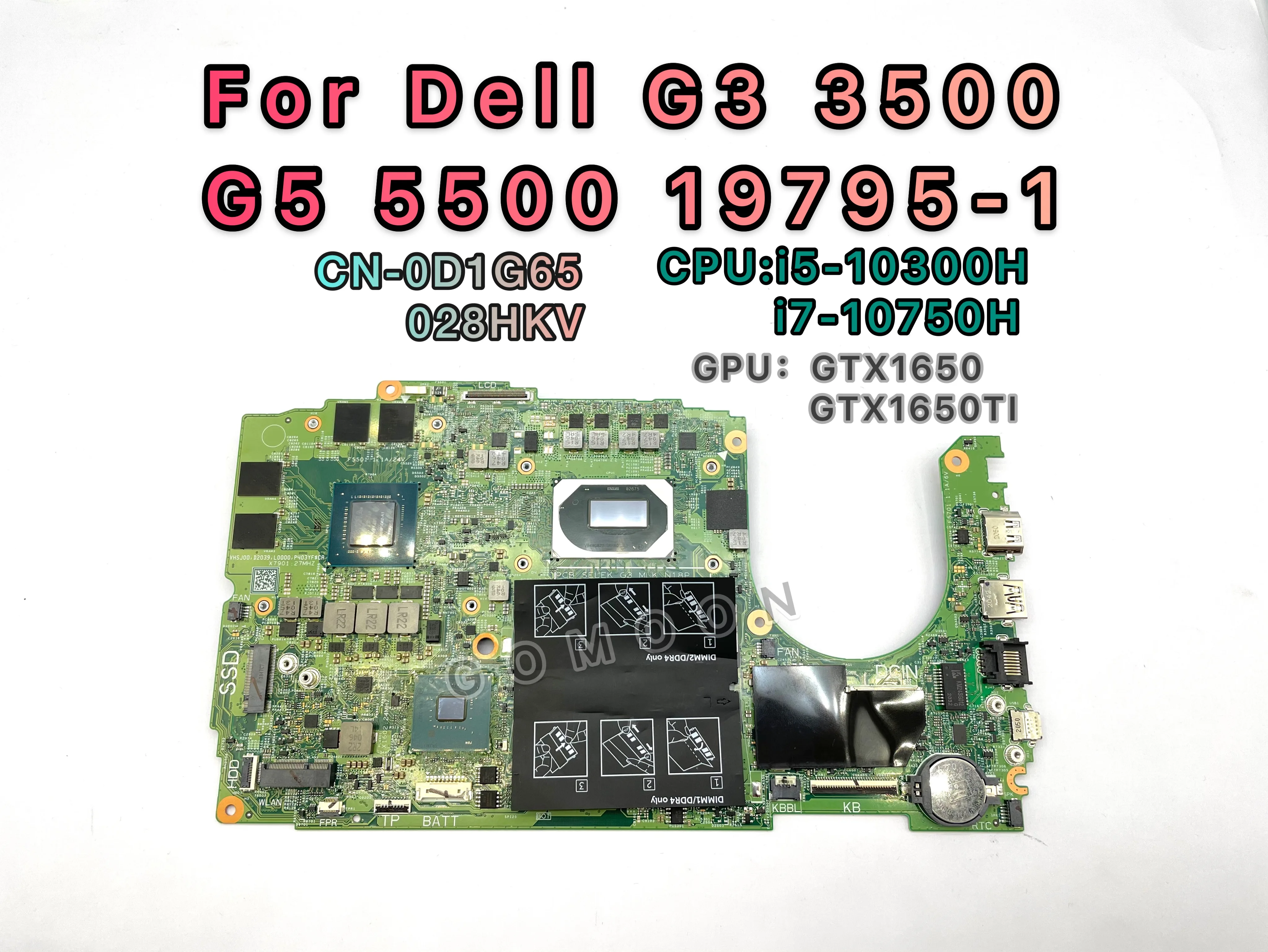 19795-1 For DELL G3 15 3500 G5 5500 Notebook Mainboard 0HN4GN 028HKV ...